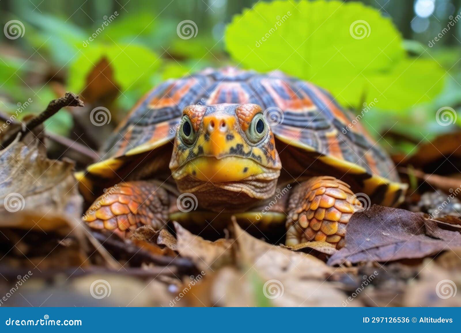 Close Up of an Eastern Box Turtle in Its Habitat Stock Photo - Image of ...