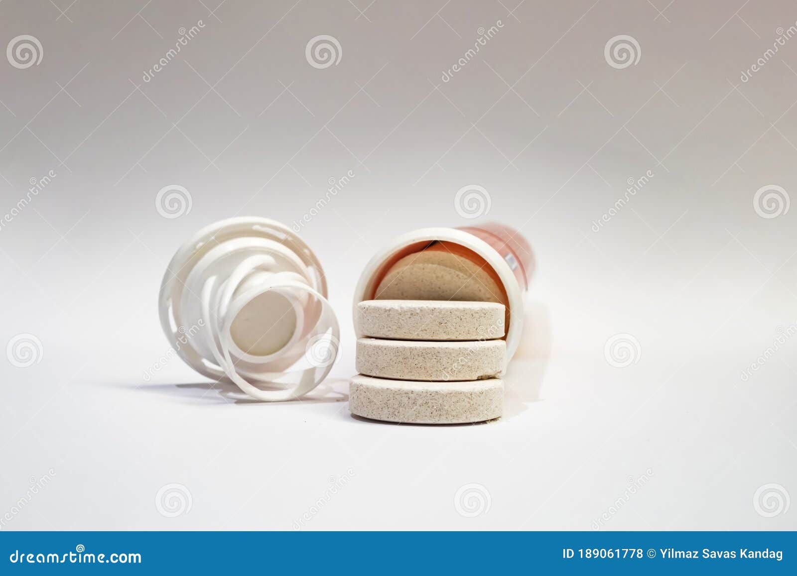 Effervescent Vitamin Tablet in Box Stock Photo - Image of cylinder ...