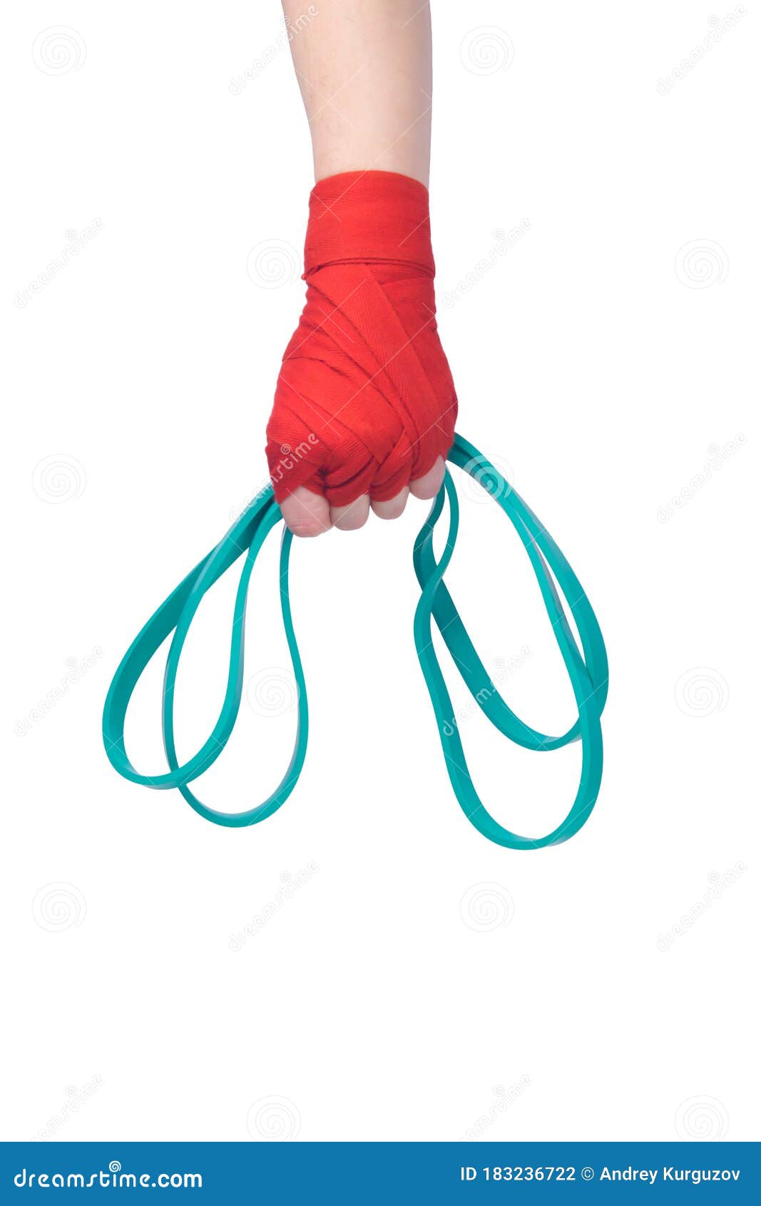 Close-up, Elastic Band for Performing Dynamic Exercises in the Hand, on ...