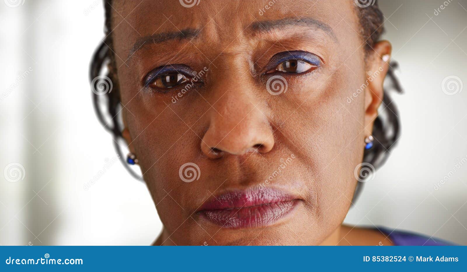A Close-up of a Elderly Black Woman Looking Sad Stock Photo - Image of ...
