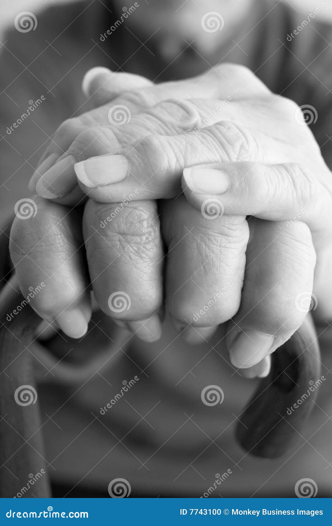 Close-Up of Elderly Persons Hand Resting on Walkin Stock Photo - Image ...