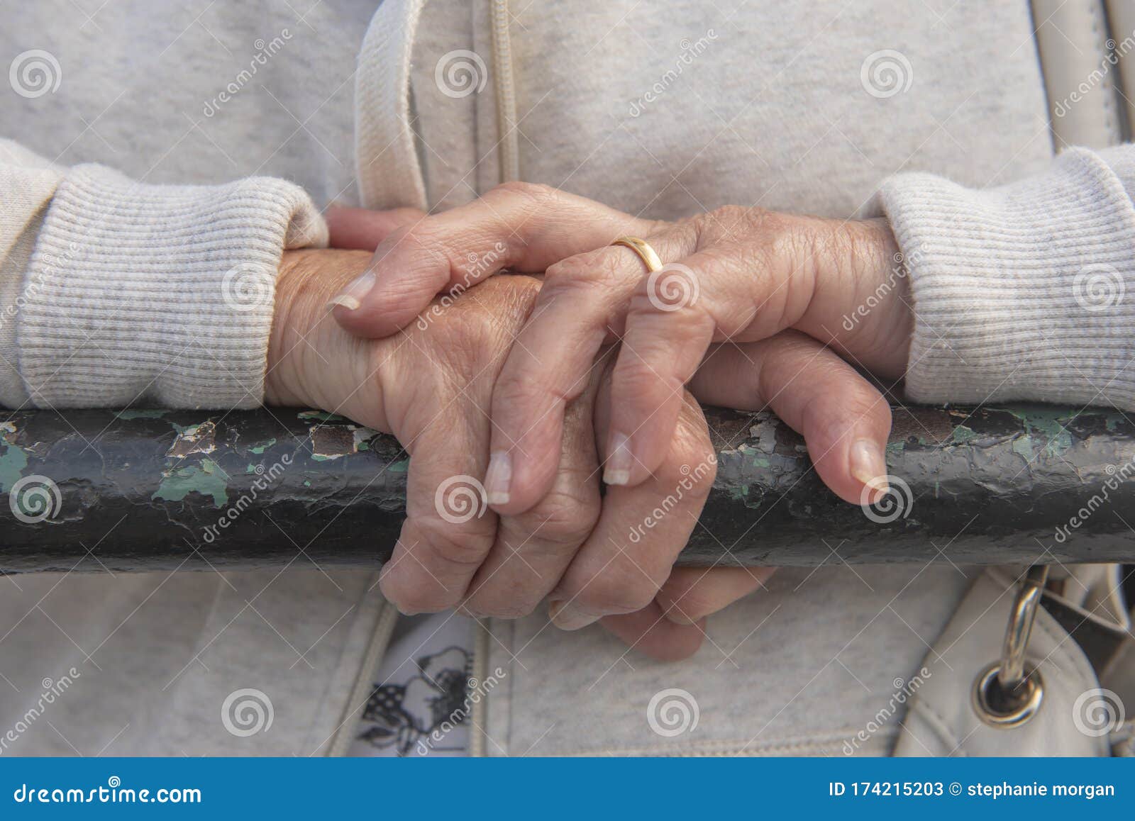 Elderly Woman`s Hands with Wedding Ring Stock Image - Image of aging ...