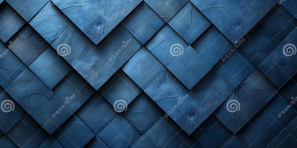 A Close Up of an Electric Blue Diagonal Tile Wall Pattern Stock Image ...