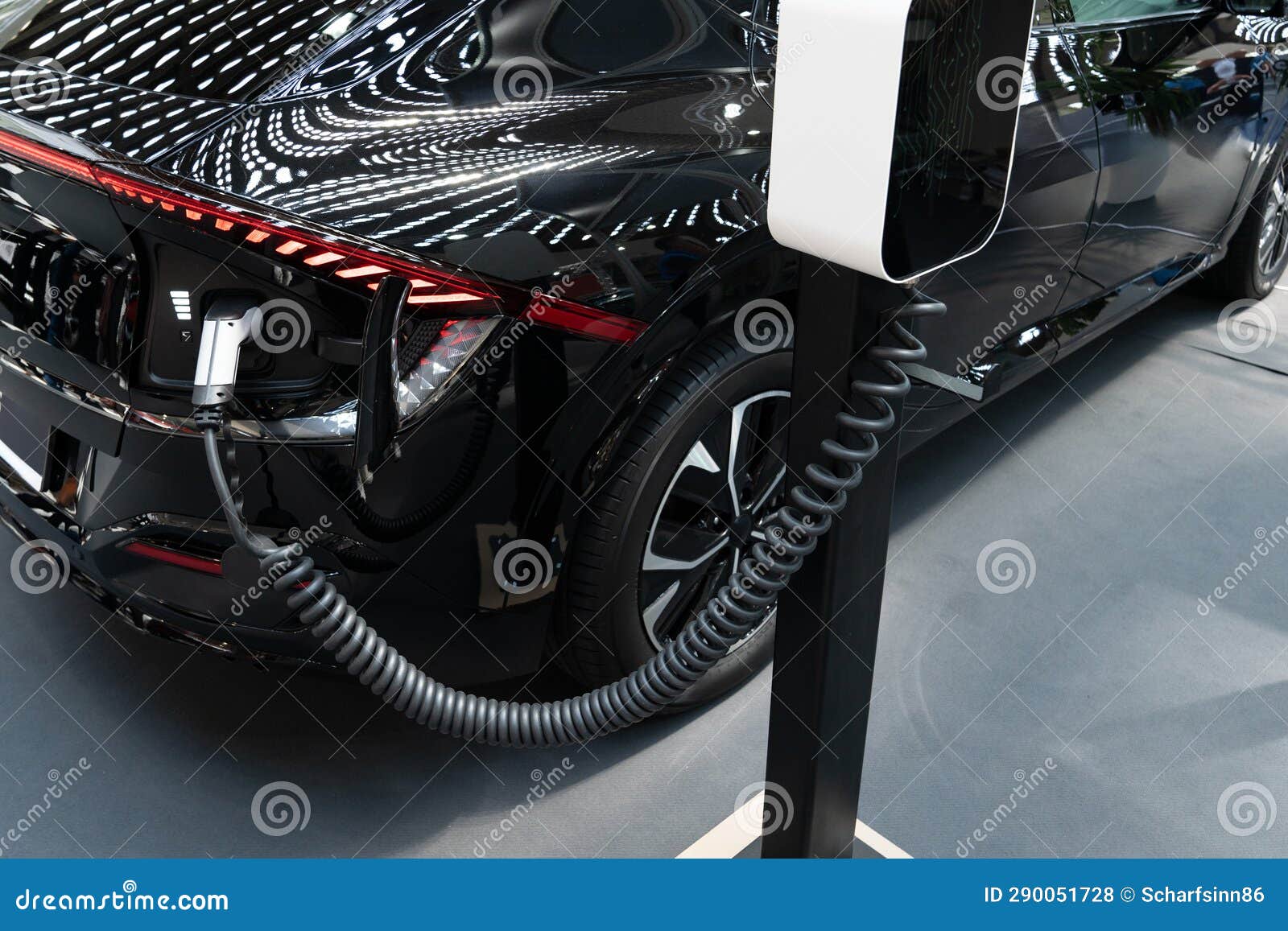 Close-up of an Electric Car with a Cable Stock Photo - Image of charge ...