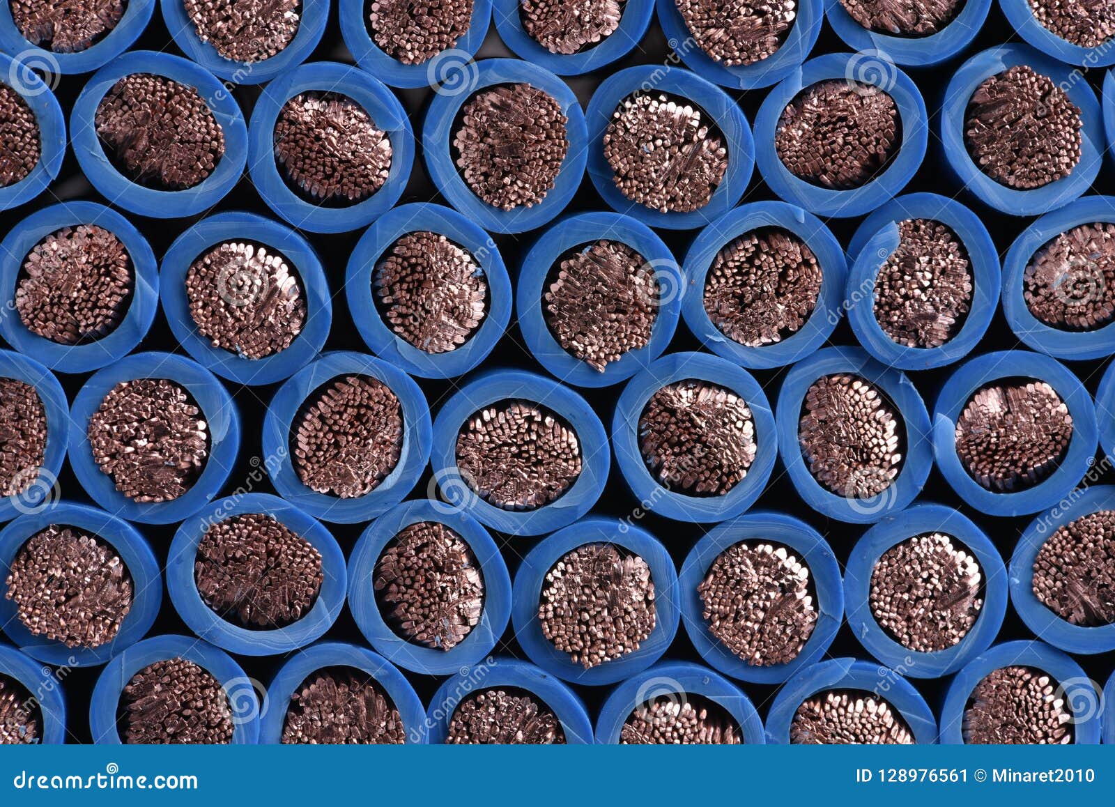 Electrical Copper Cable Front View Cross Section Stock Image - Image of ...