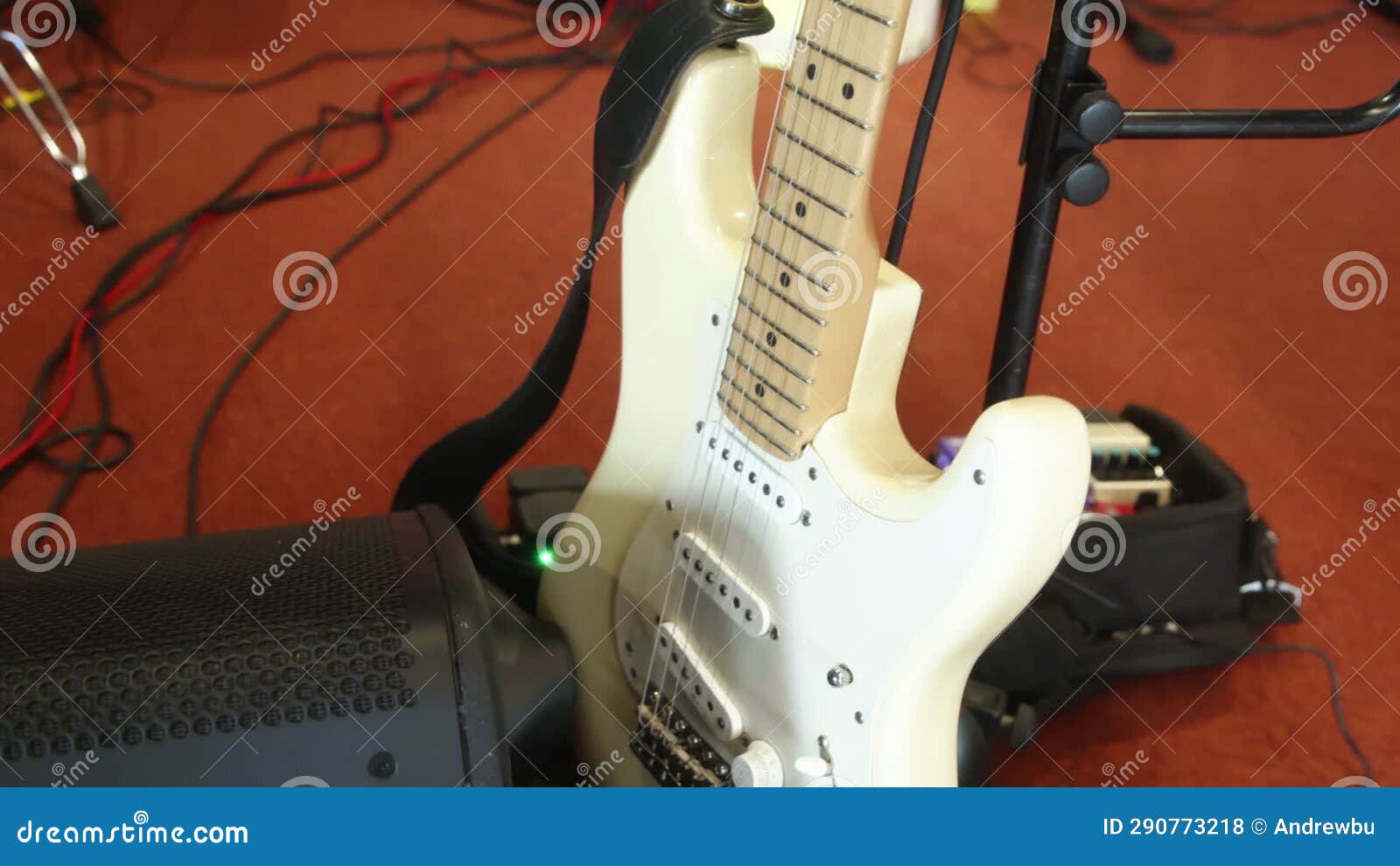 Close-up of Electric Guitar on Stage at Musical Event during Night ...