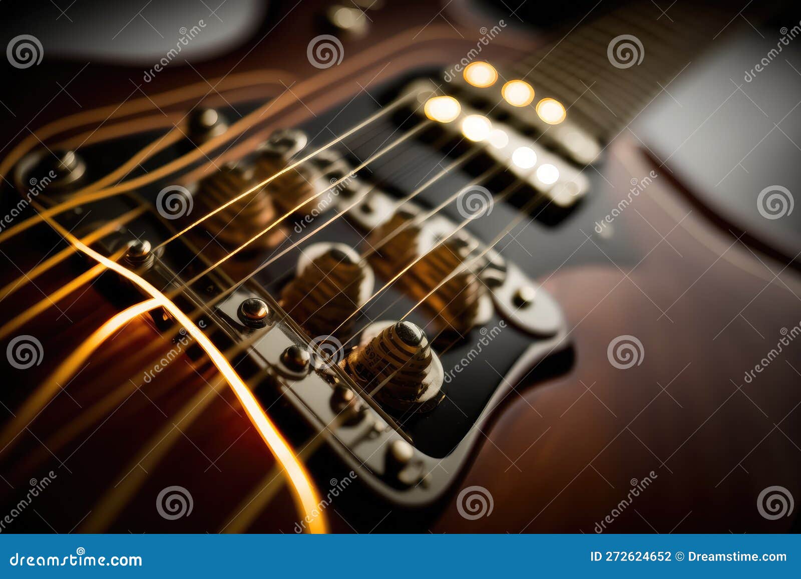 Close-up of Electric Guitar Strings, with Dramatic Lighting and Shadows ...