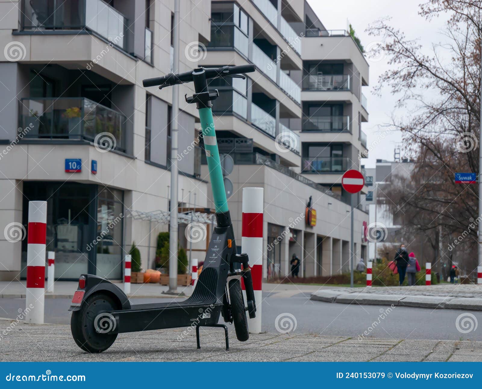 Close Up of Electric Scooter Back View on the Road Stock Image - Image ...