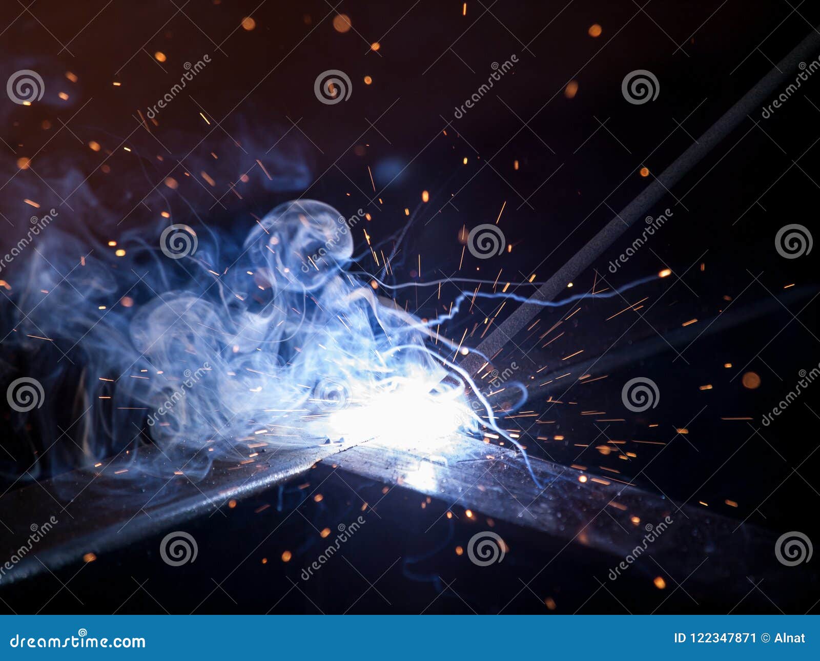 High-temperature Electic Welding Stock Image - Image of metal, steel ...