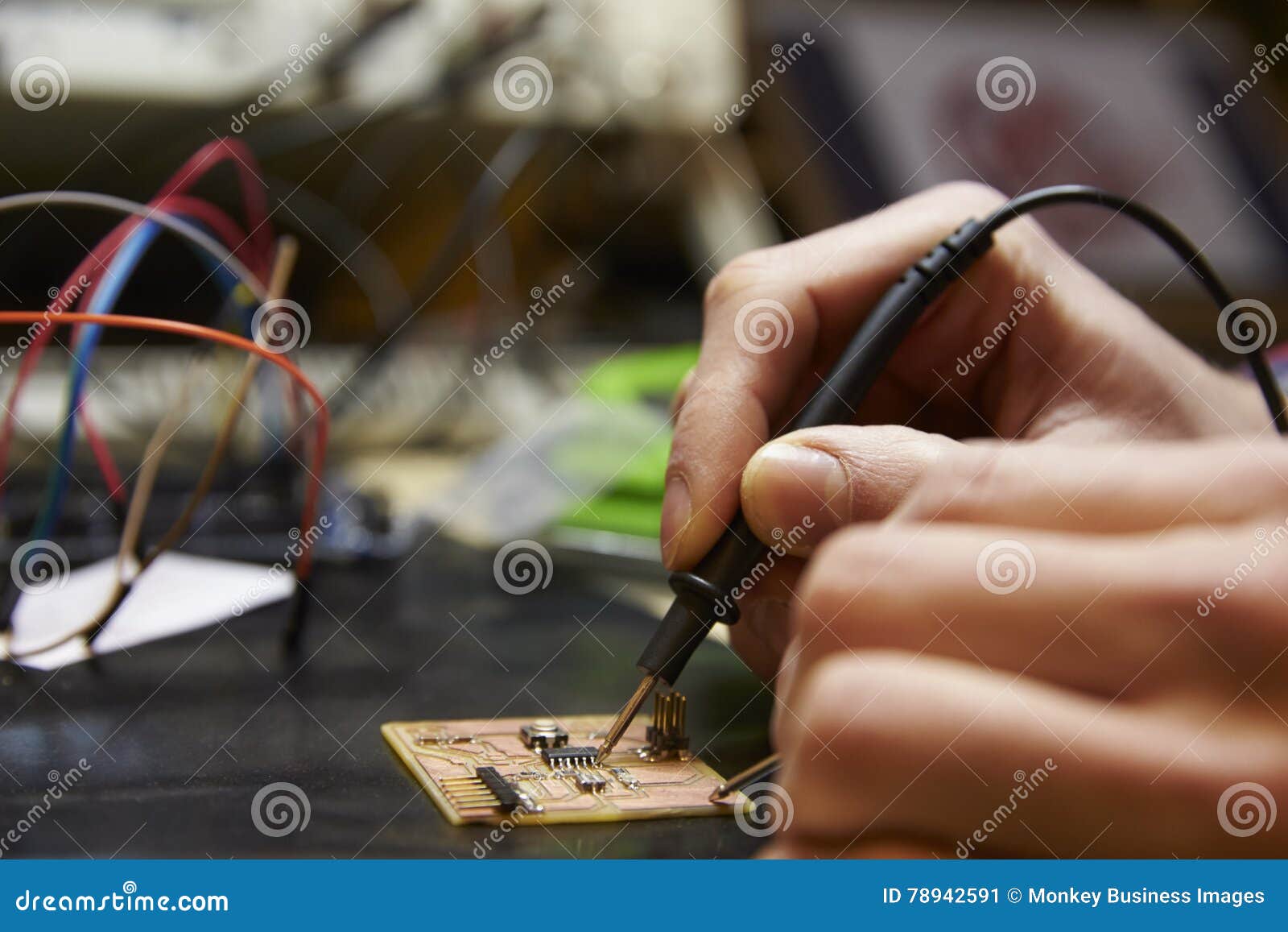 Close Up Soldering Tip Of Automation Robotic System Point Soldering Or ...