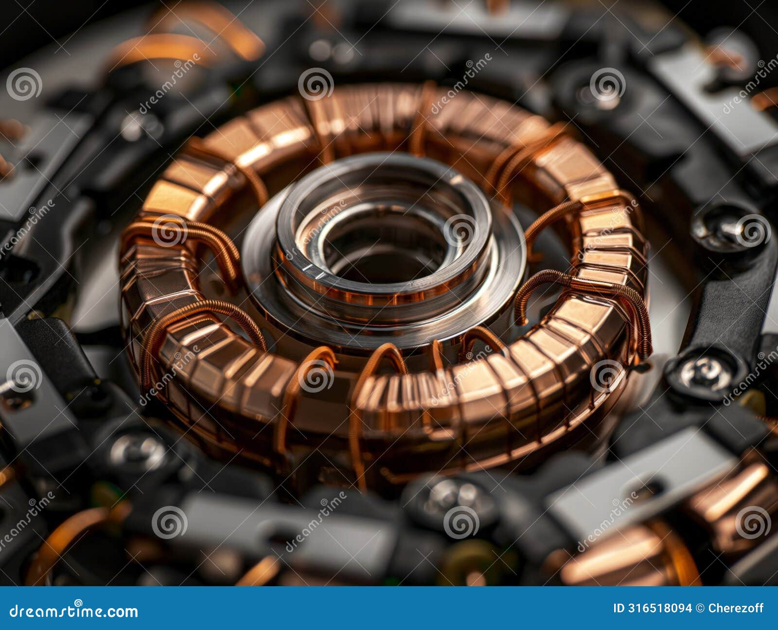 Close-up of Electrical Machine Components Stock Photo - Image of ...
