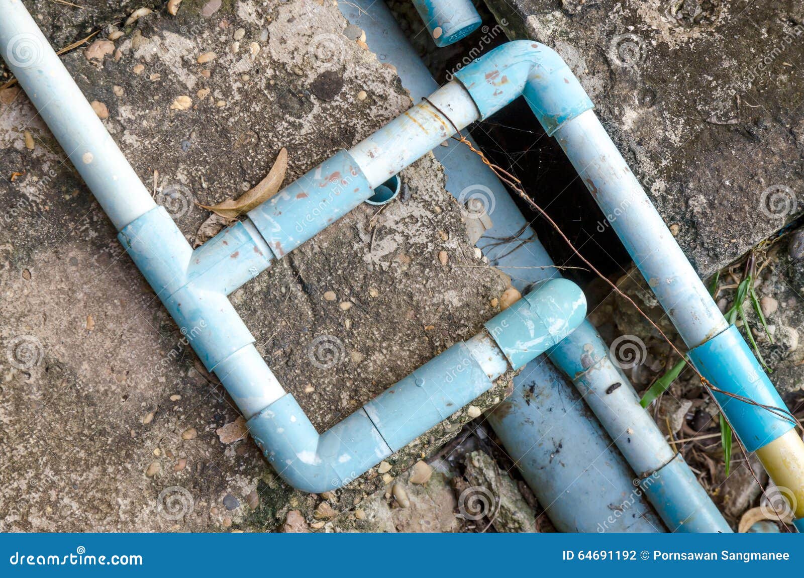 Close Up Electrical and Sanitary Distribution System Installation Stock ...