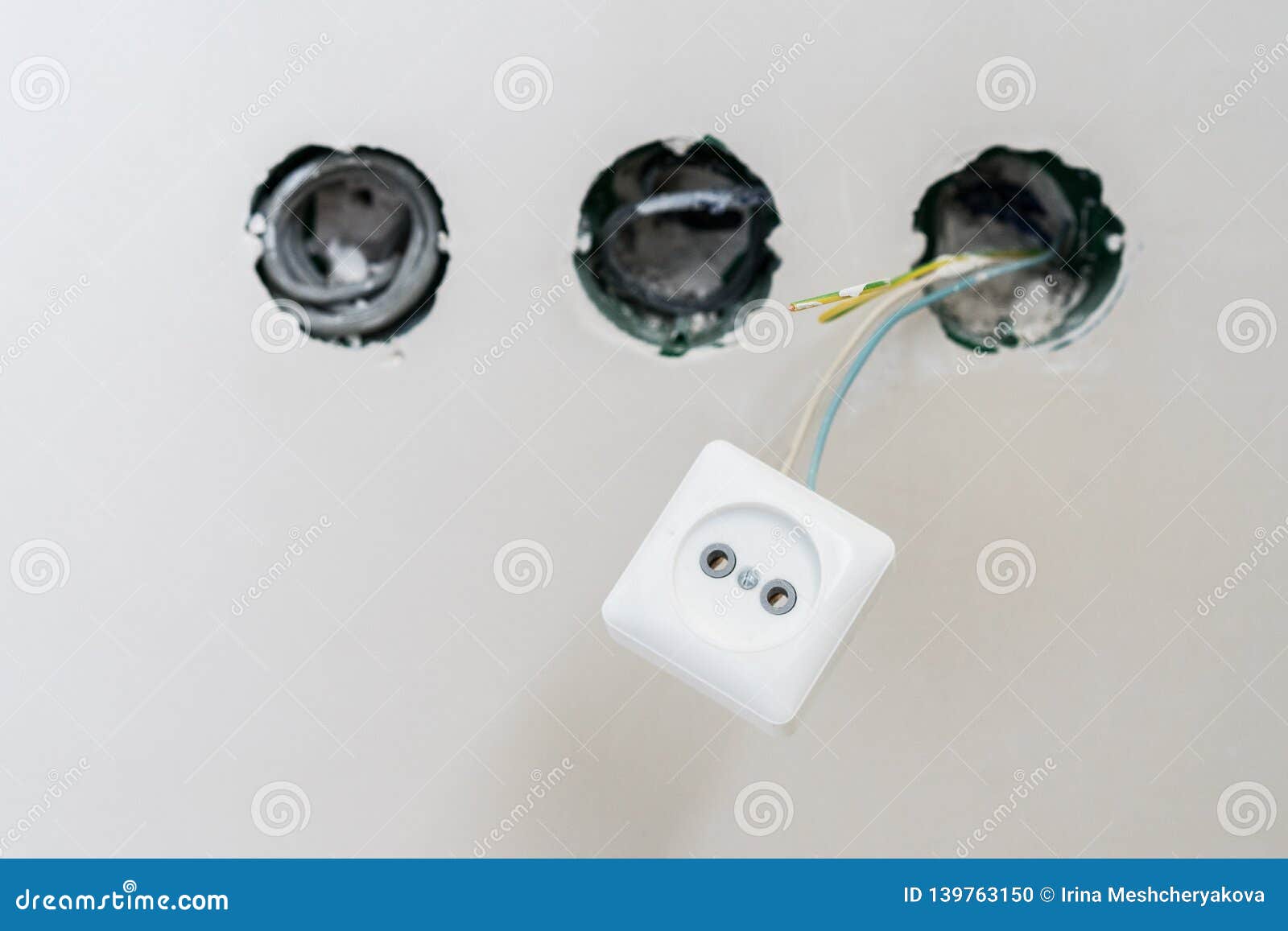 Close Up of Electrical Socket - Electricity Repair or Renovation ...