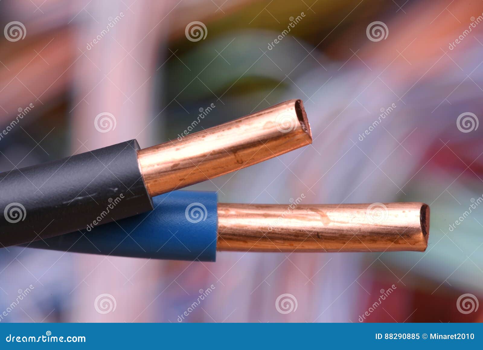 Close Up of Electrical Wire Stock Image - Image of cables, blurred ...