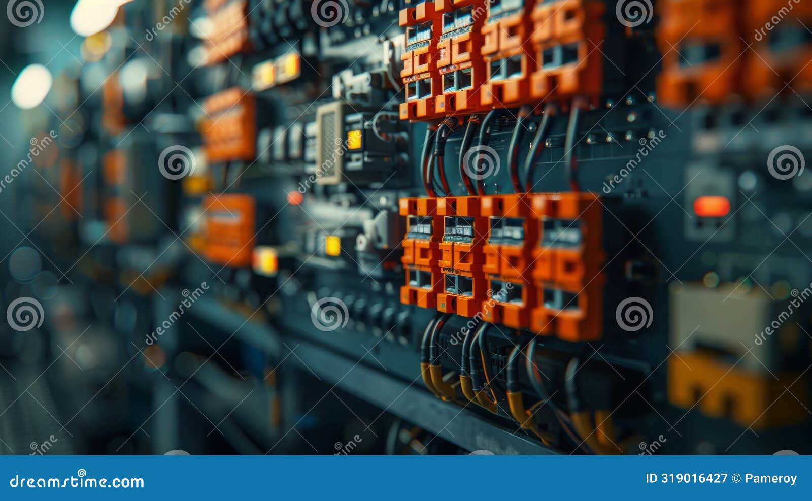 Close-up of Electrical Wiring and Circuit Breakers in a Control Panel ...