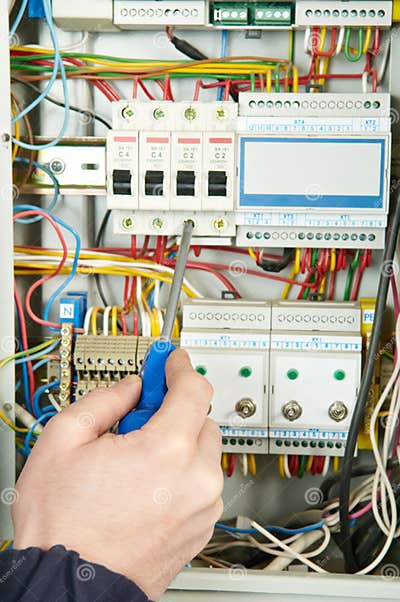 Close-up of Electrician Work Stock Photo - Image of electrician ...