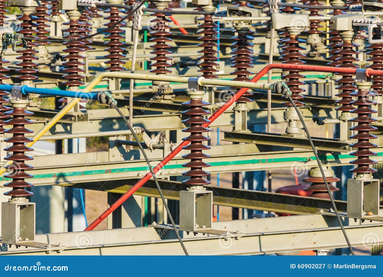 Close Up of an Electricity Distribution Station Stock Image - Image of ...