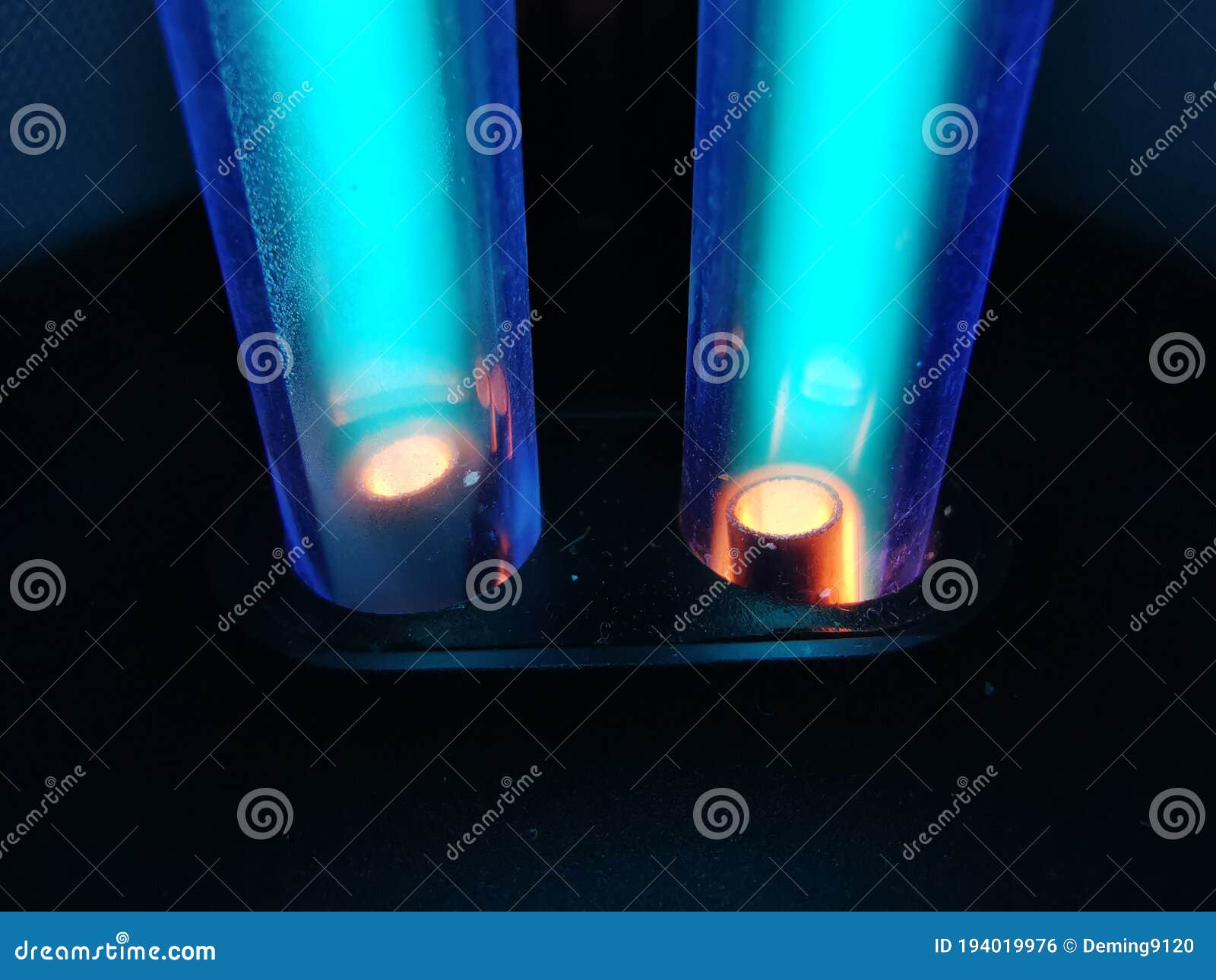 UVC Sterilizer Lamp Glowing Electrodes Stock Photo - Image of light ...