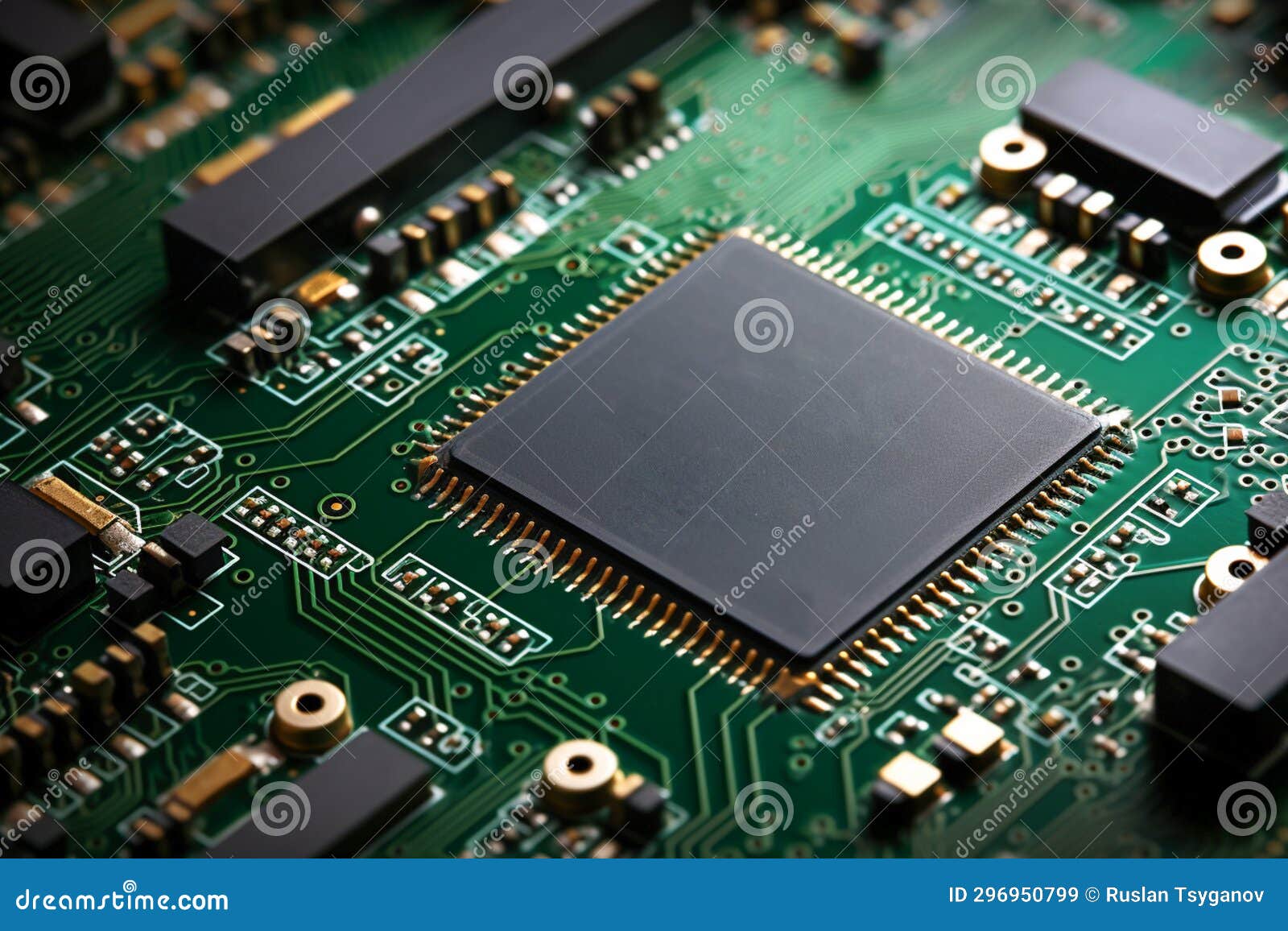 Electronic Circuit Board. Integrated Semiconductor Microchip Stock ...