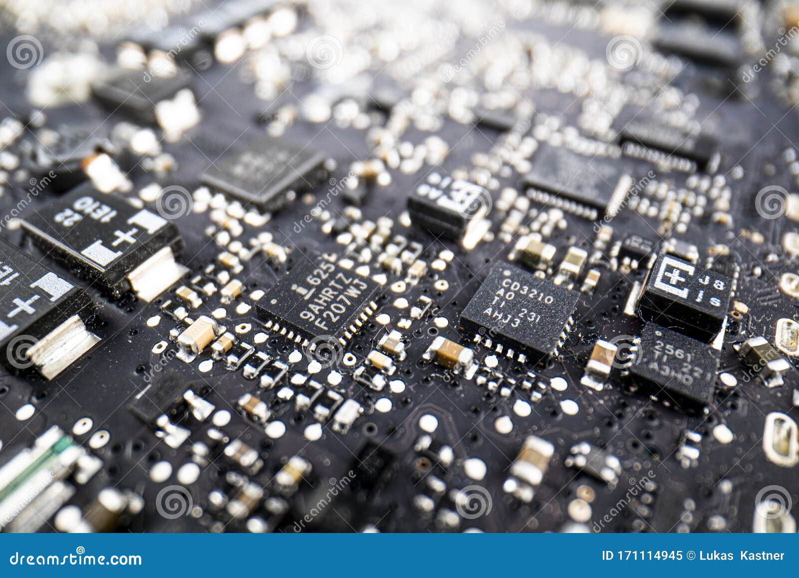 Close-up of Electronic Circuit Board with Processor, Fragment of the ...