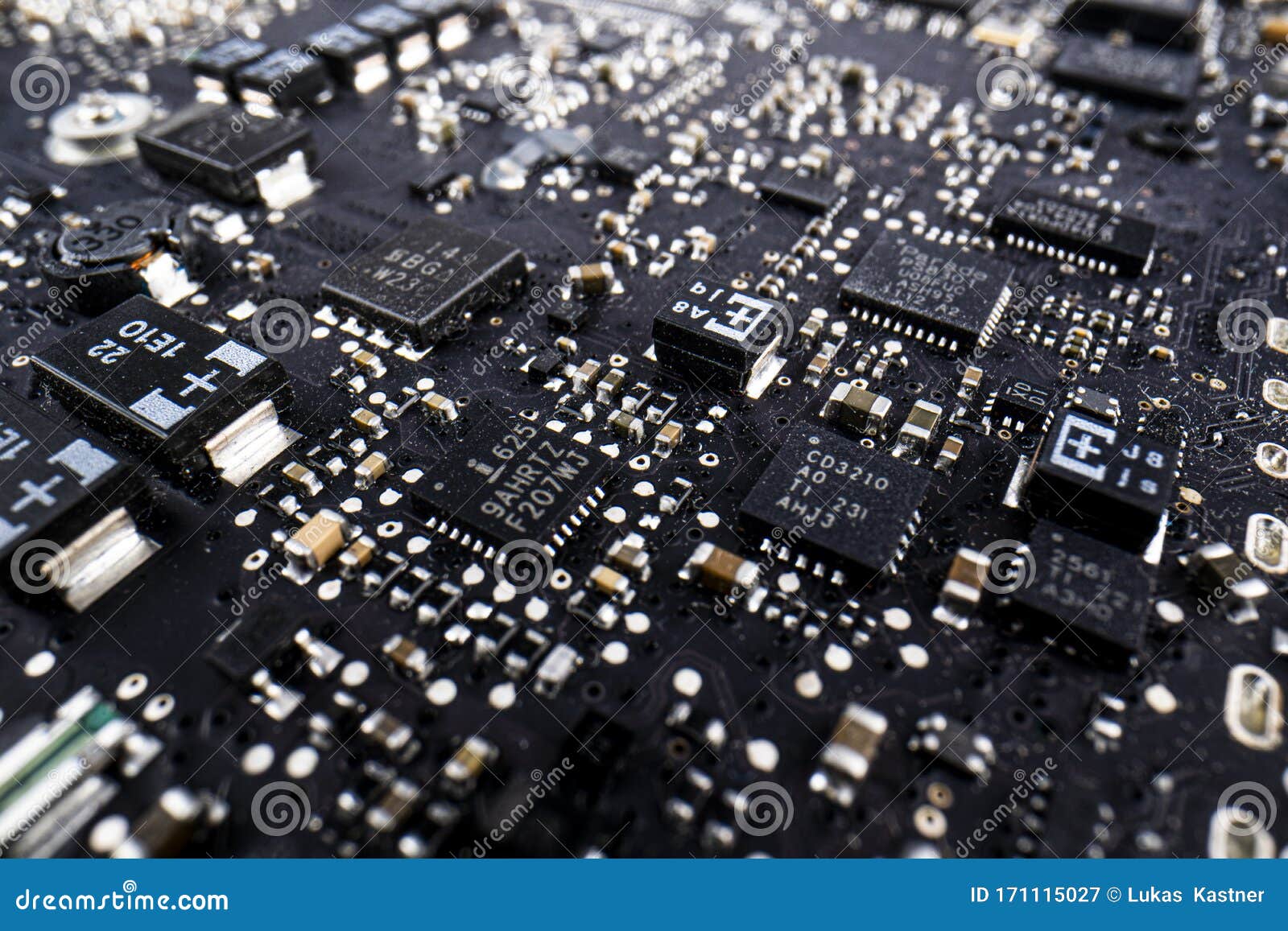 Close-up of Electronic Circuit Board with Processor, Fragment of the ...