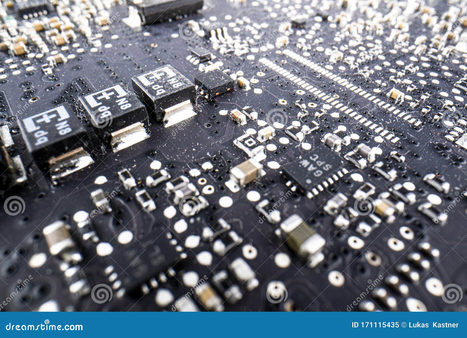 Close-up of Electronic Circuit Board with Processor, Fragment of the ...