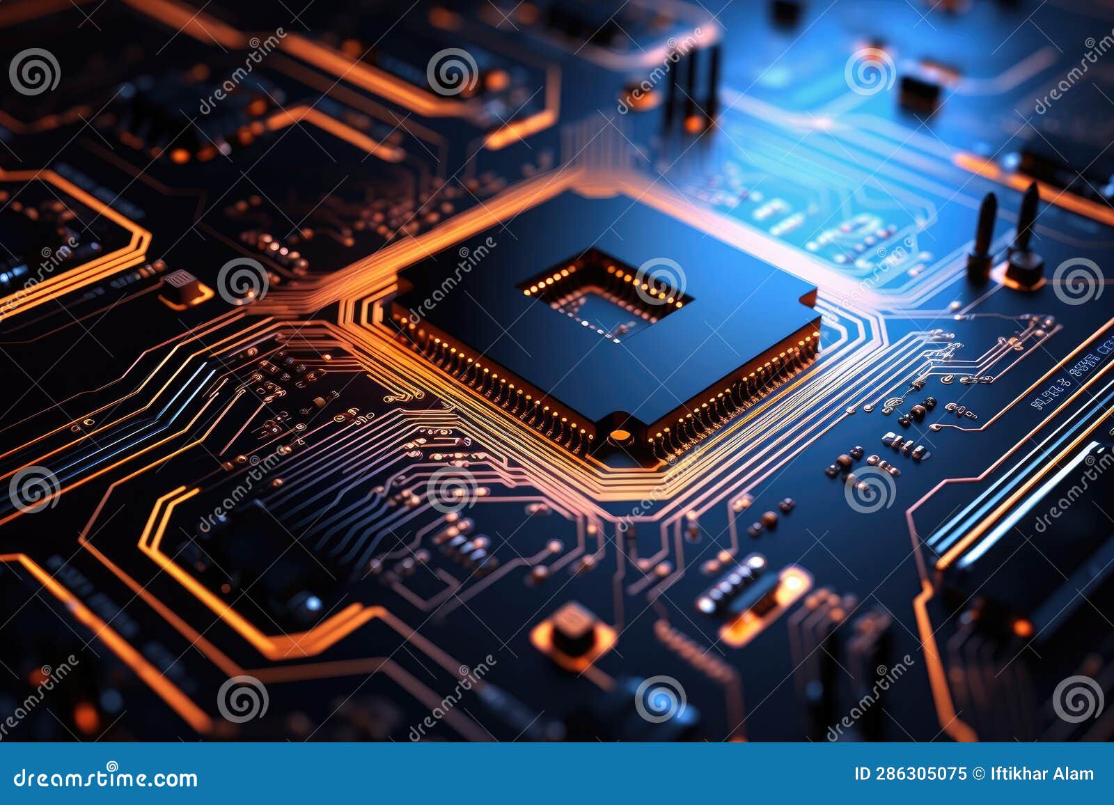 Close Up of Electronic Circuit Board. Technology Background. Abstract ...