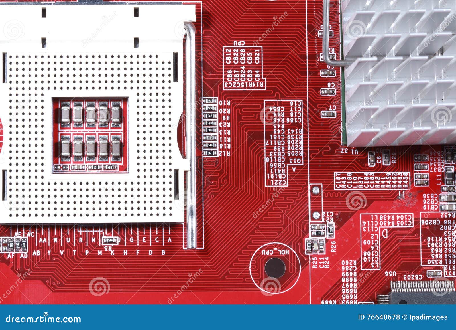 Close-up of Electronic Circuit Red Board with Processor of Compu Stock ...