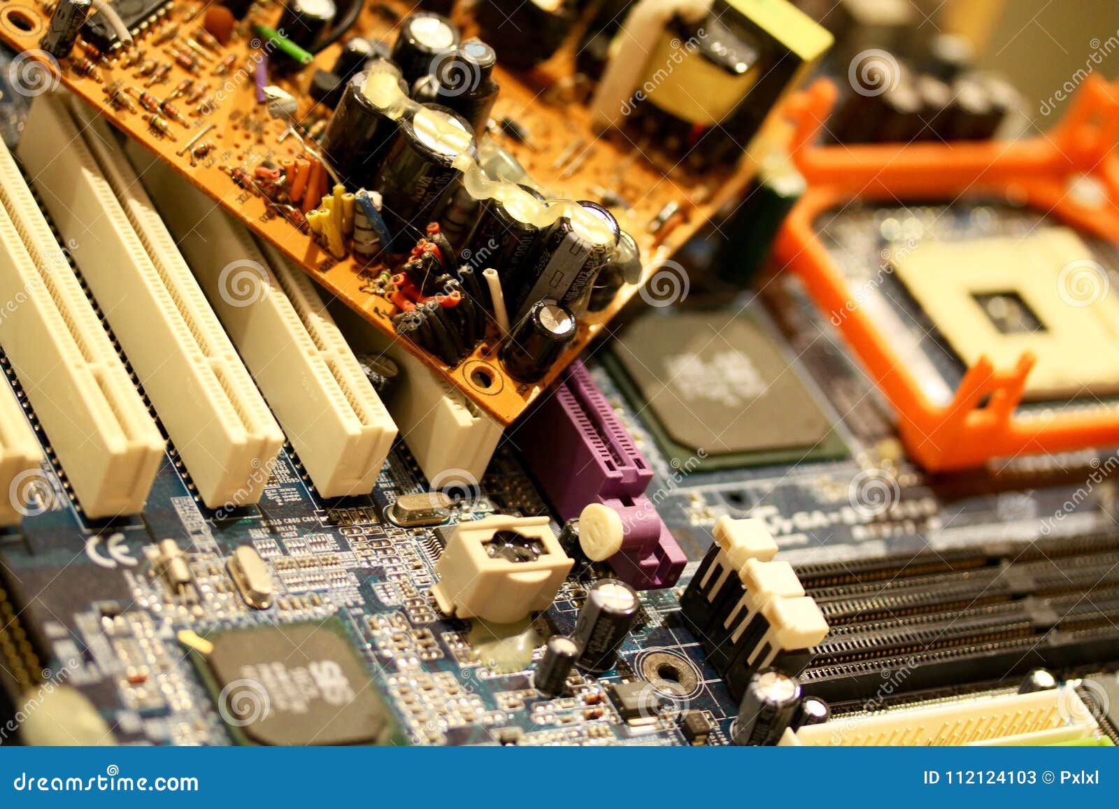 Vintage Electronic Circuit of a Computer Stock Image - Image of circuit ...