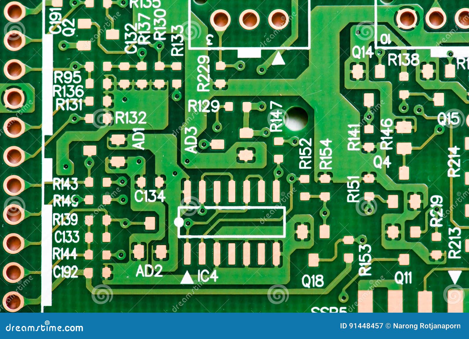 Close Up of Electronic Circuits in Technology on Mainboard Background ...