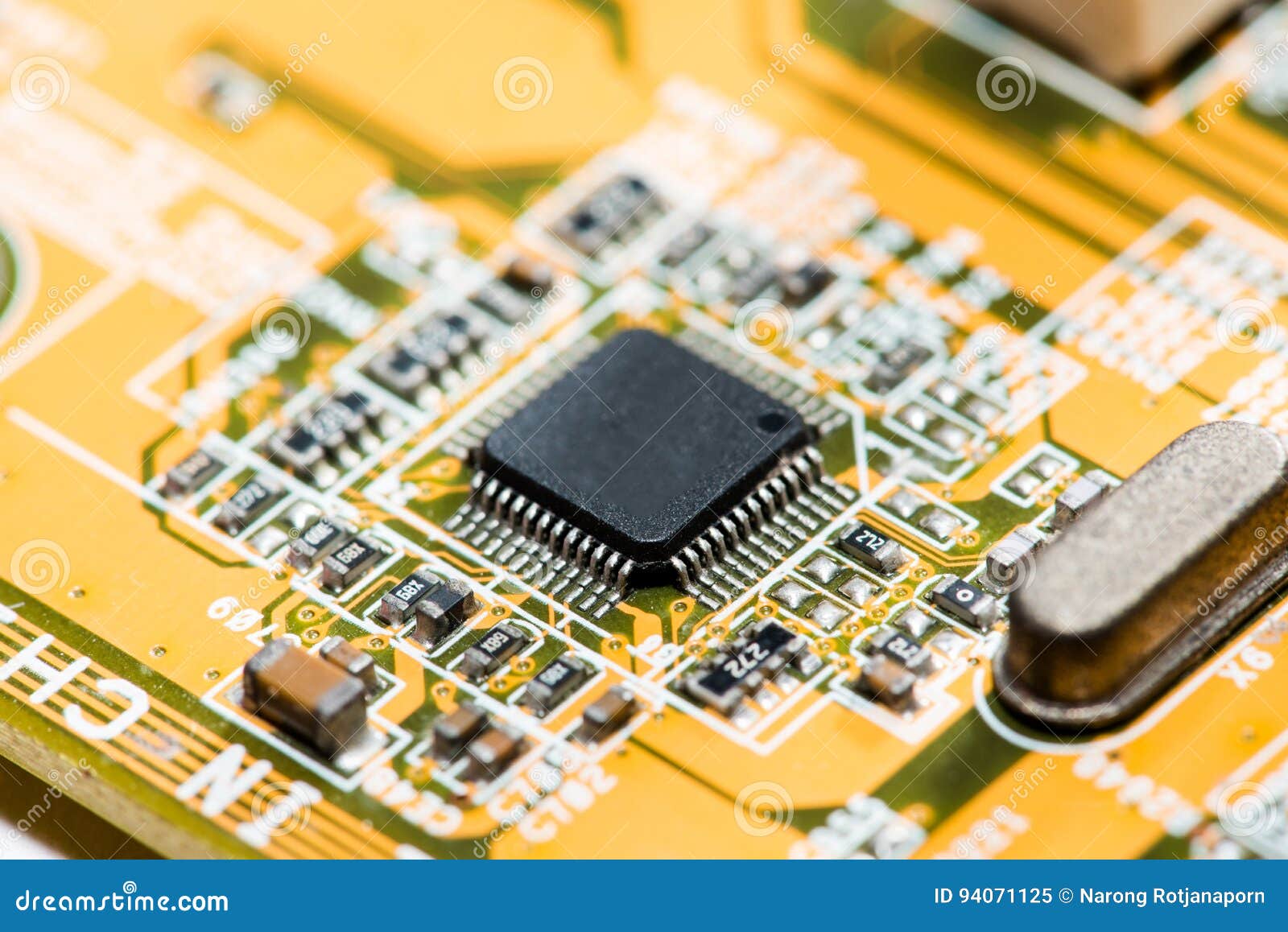 Close Up of Electronic Circuits in Technology on Mainboard Computer ...
