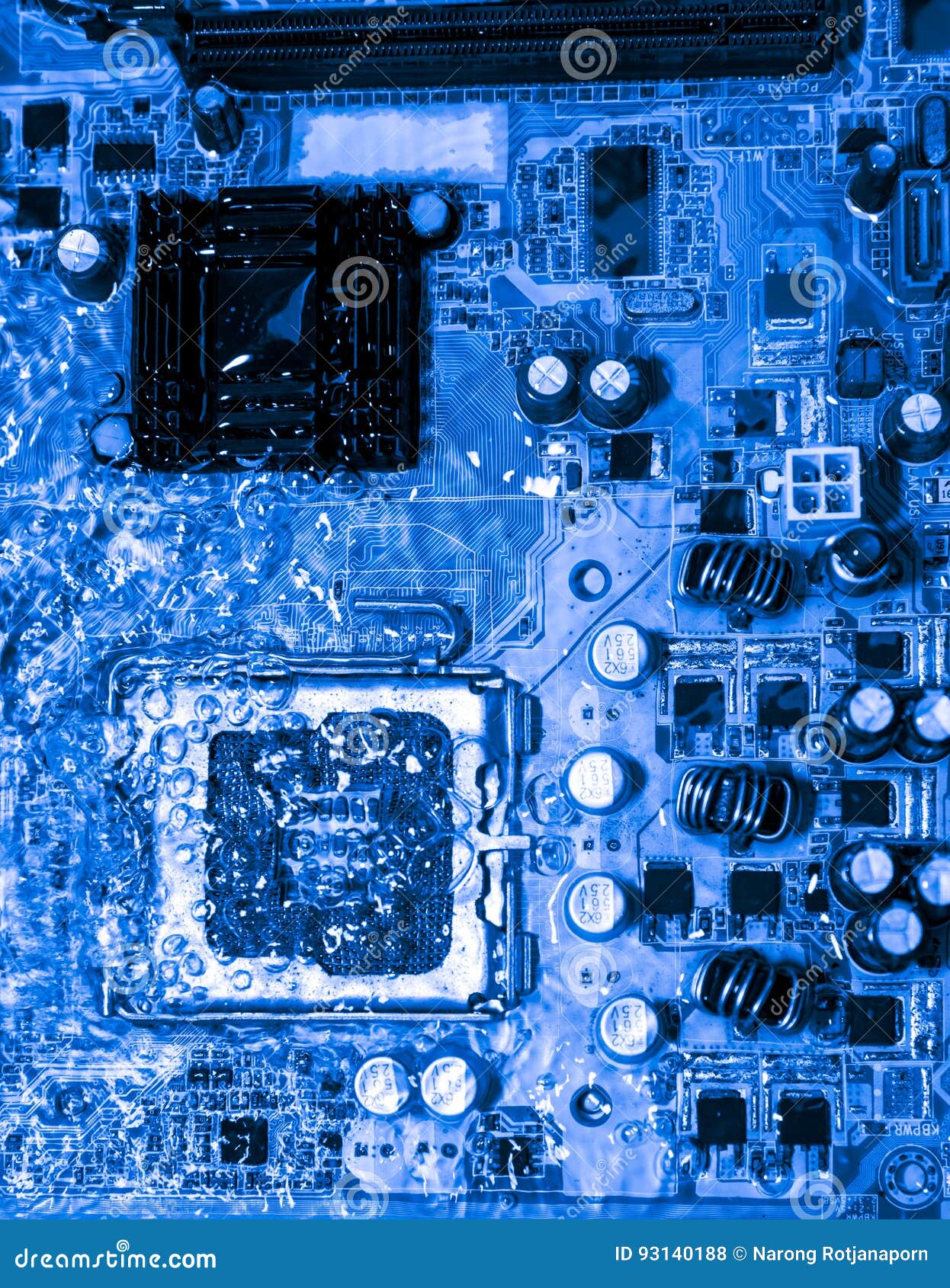 Close Up of Electronic Circuits in Technology on Mainboard Computer ...
