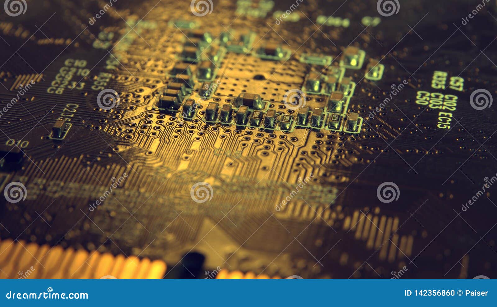 Close Up of Electronic Circuits in Technology on Mainboard, System ...