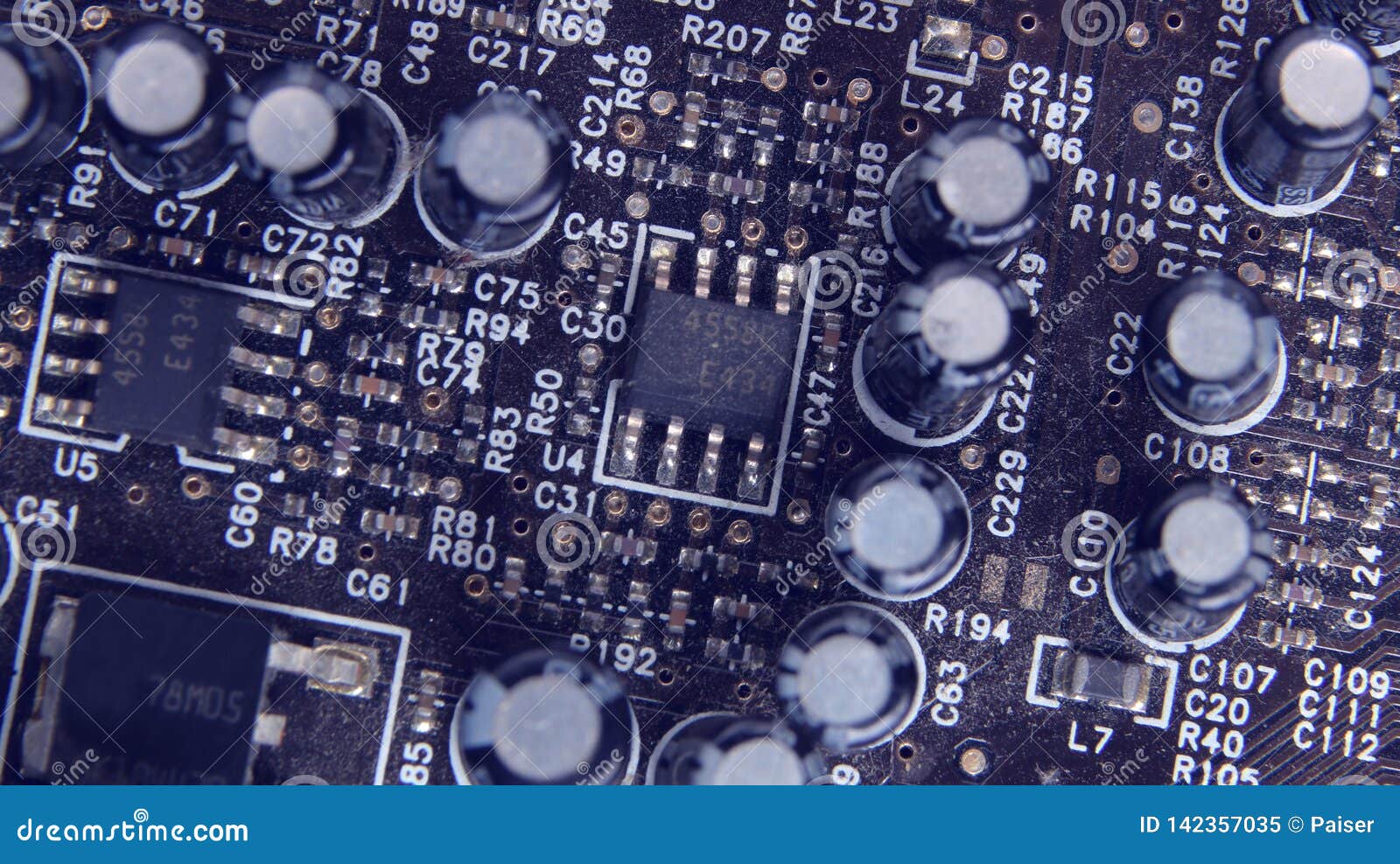 Close Up of Electronic Circuits in Technology on Mainboard, System ...