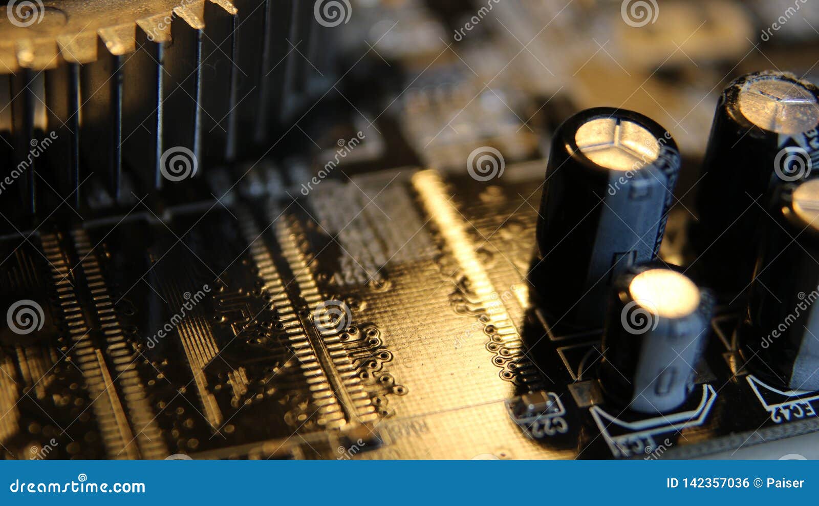 Close Up of Electronic Circuits in Technology on Mainboard, System ...