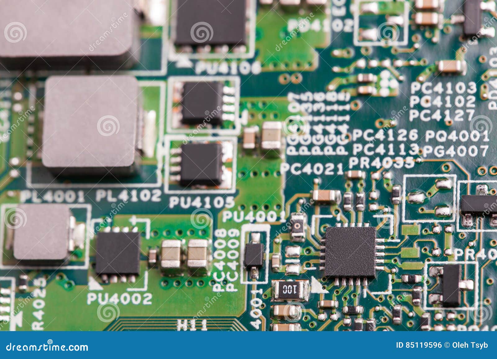 Close Up of Electronic Components on the Motherboard, Microprocessor ...
