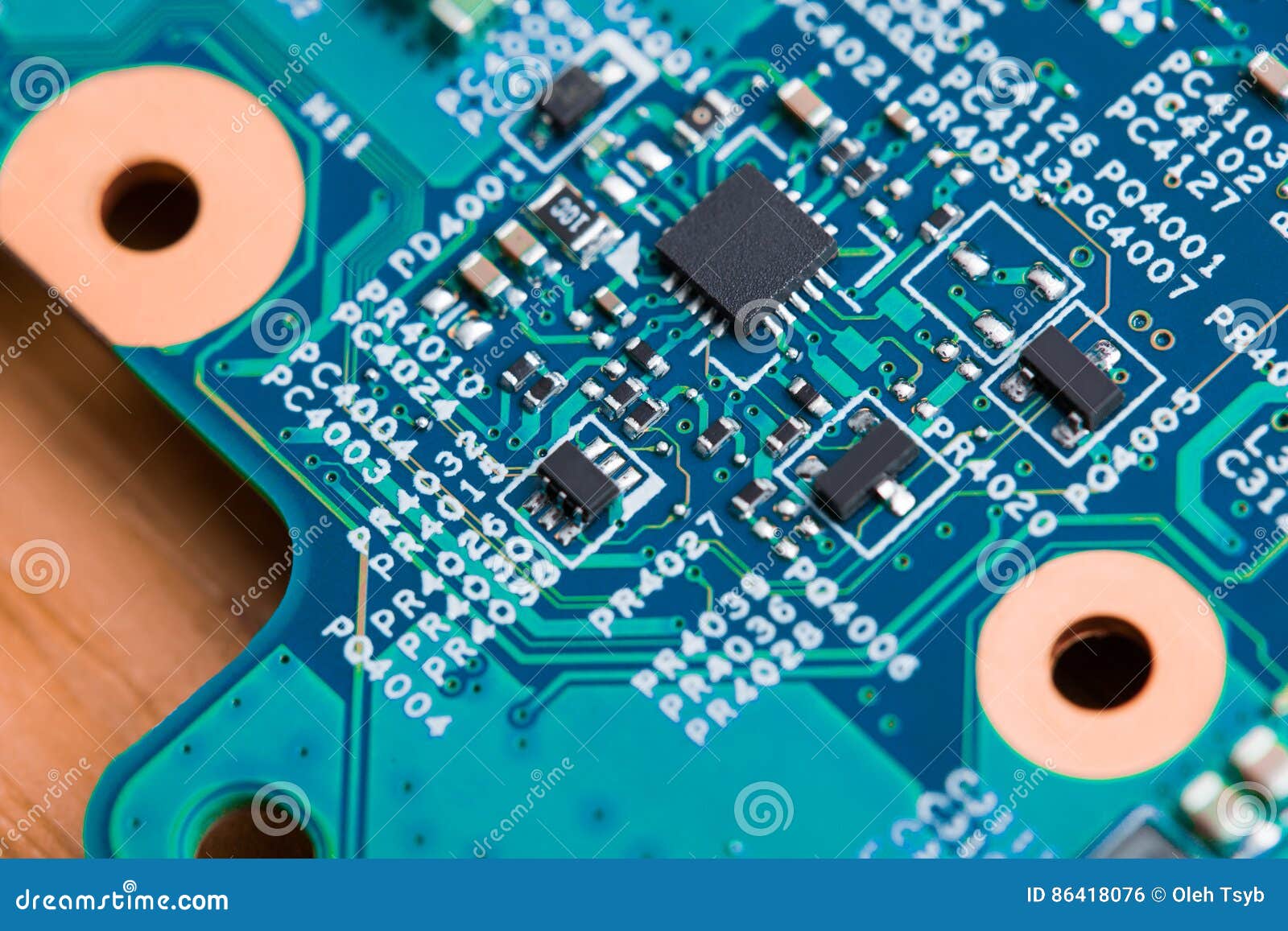 Close Up of Electronic Components on the Motherboard, Microprocessor ...