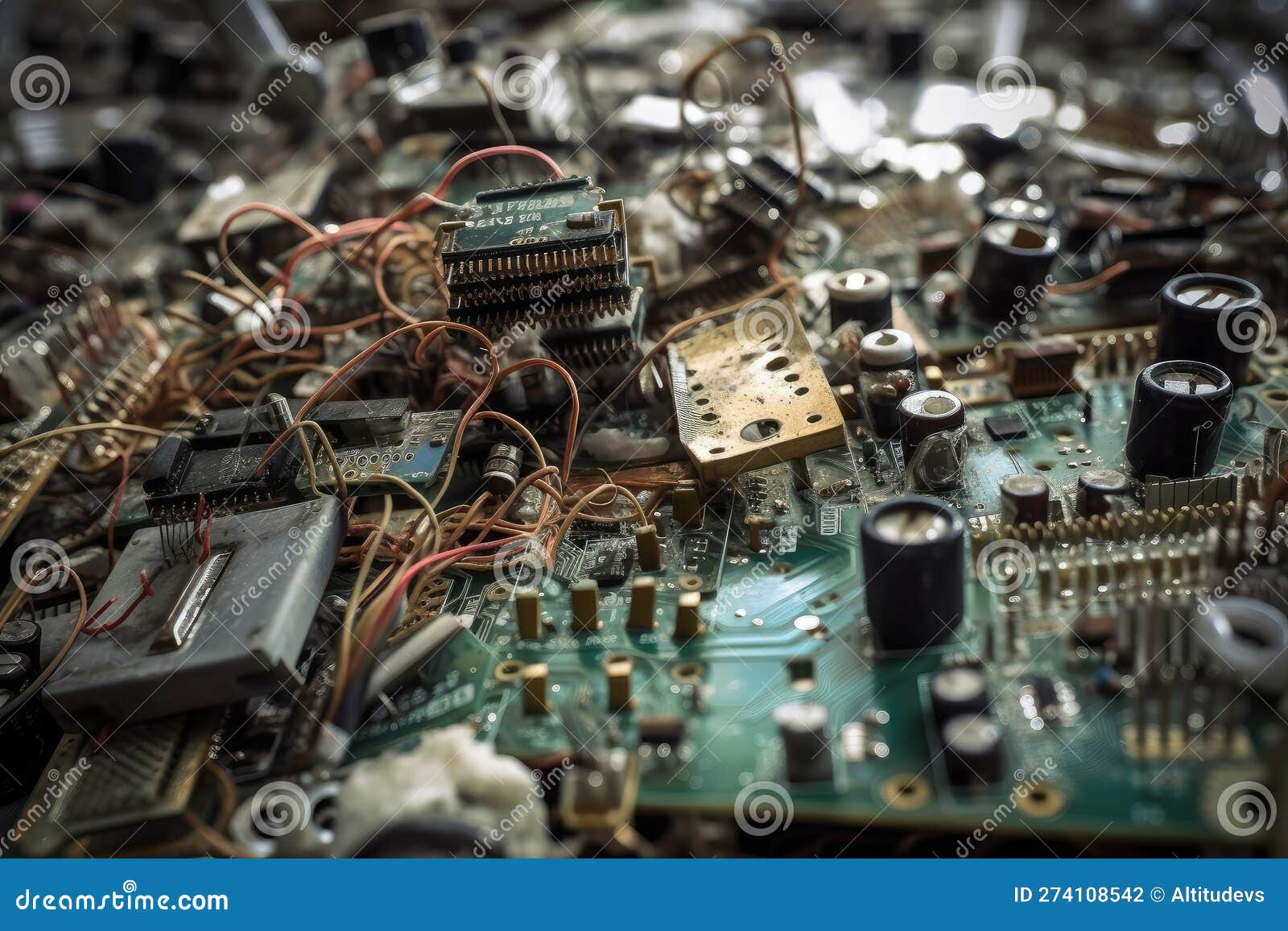 Close-up of Electronic Components, Ready for Recycling and Reuse Stock ...