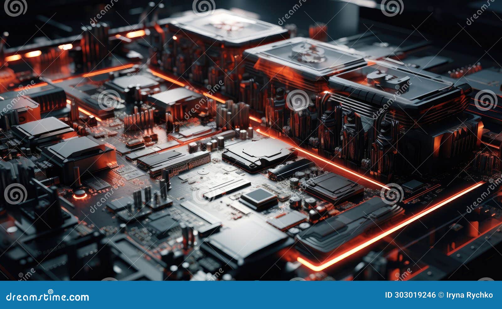 Close-up of Electronic Computer Hardware Technology. Stock Photo ...