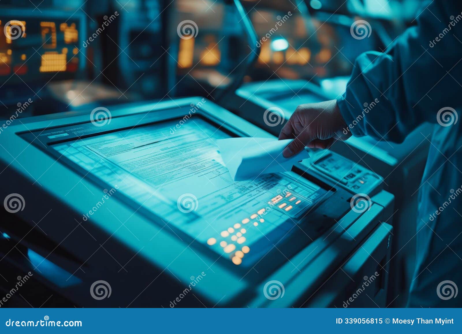 Machine Scanning Paper With Digitalization Technology Icon Cartoon ...