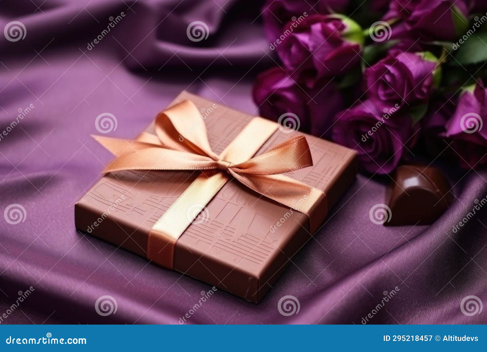 Close-up of Elegantly Wrapped Chocolate Gift Box Stock Image - Image of ...