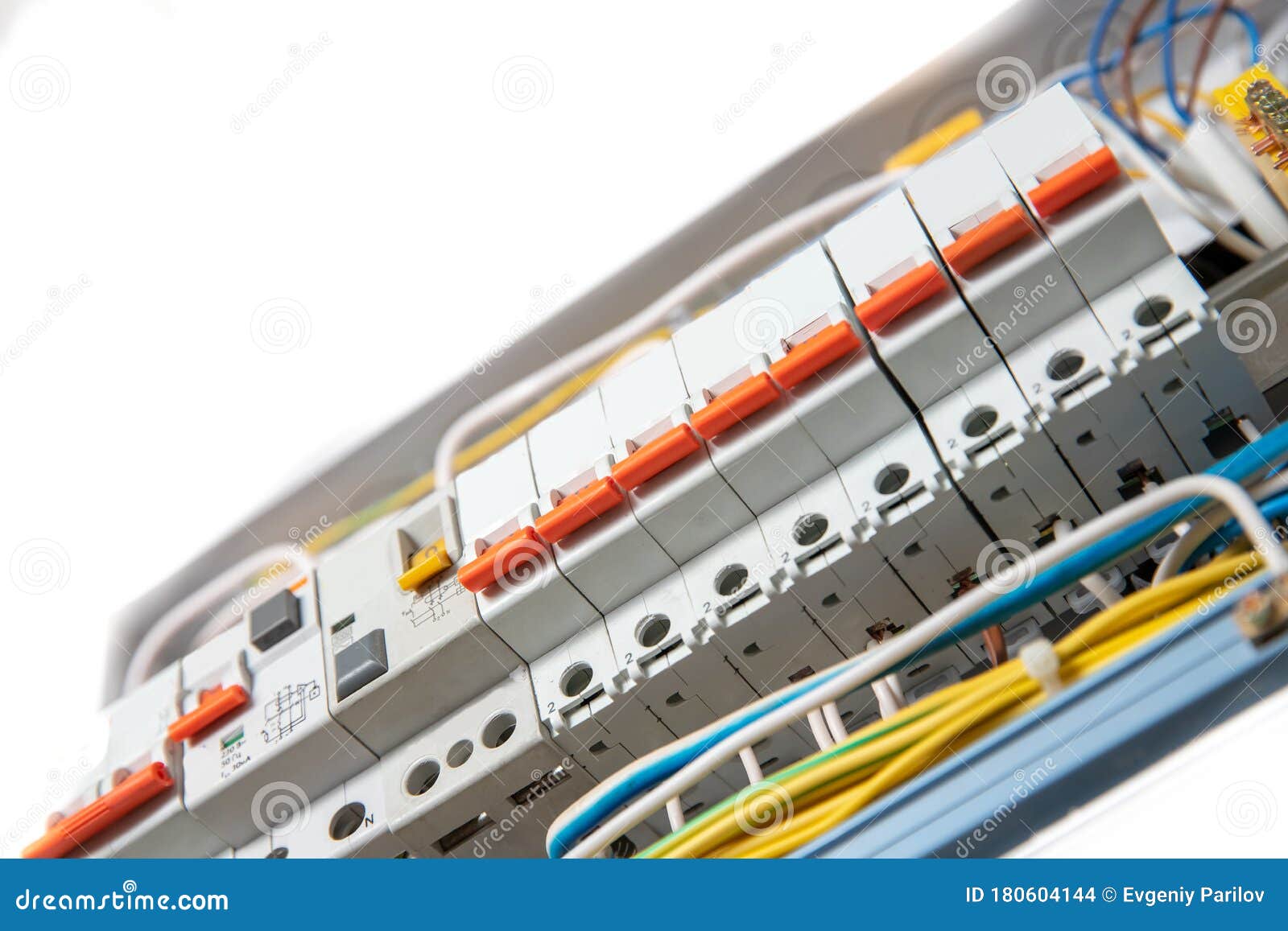 Close Up Elements of Consumer Electric Control Panel Switchboard for ...