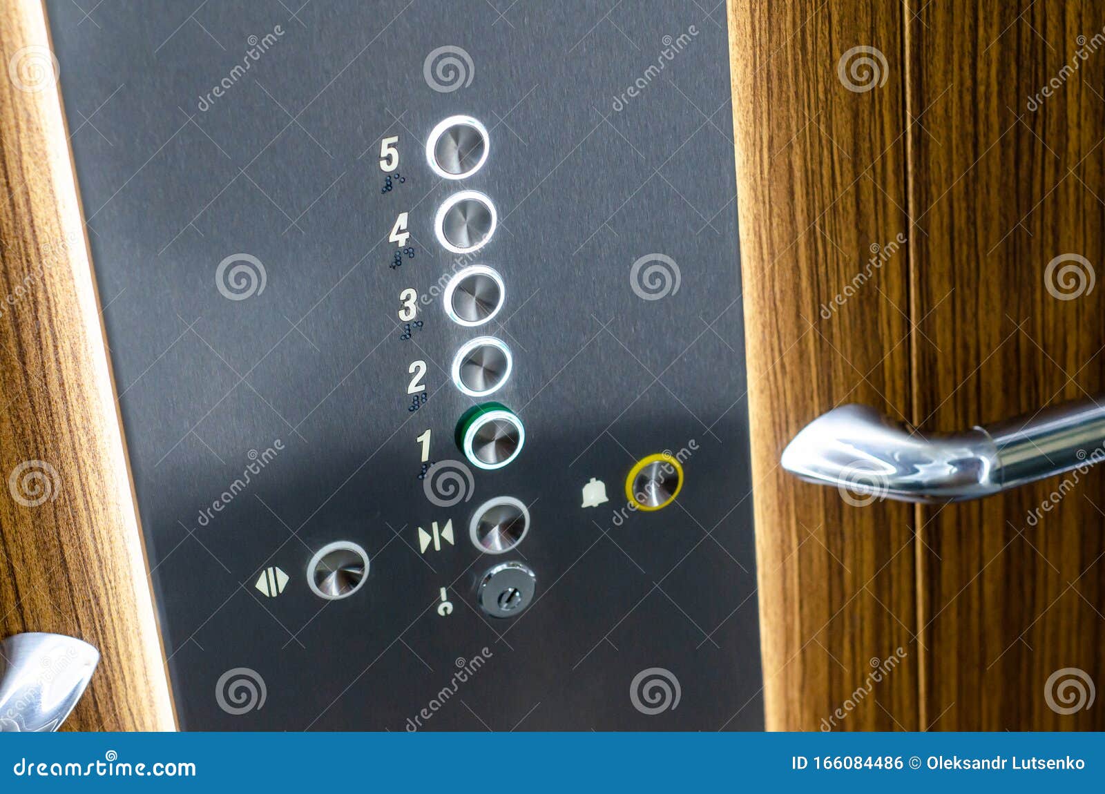 Close-up of Elevator Buttons Panel Inside the Elevator Stock Photo ...