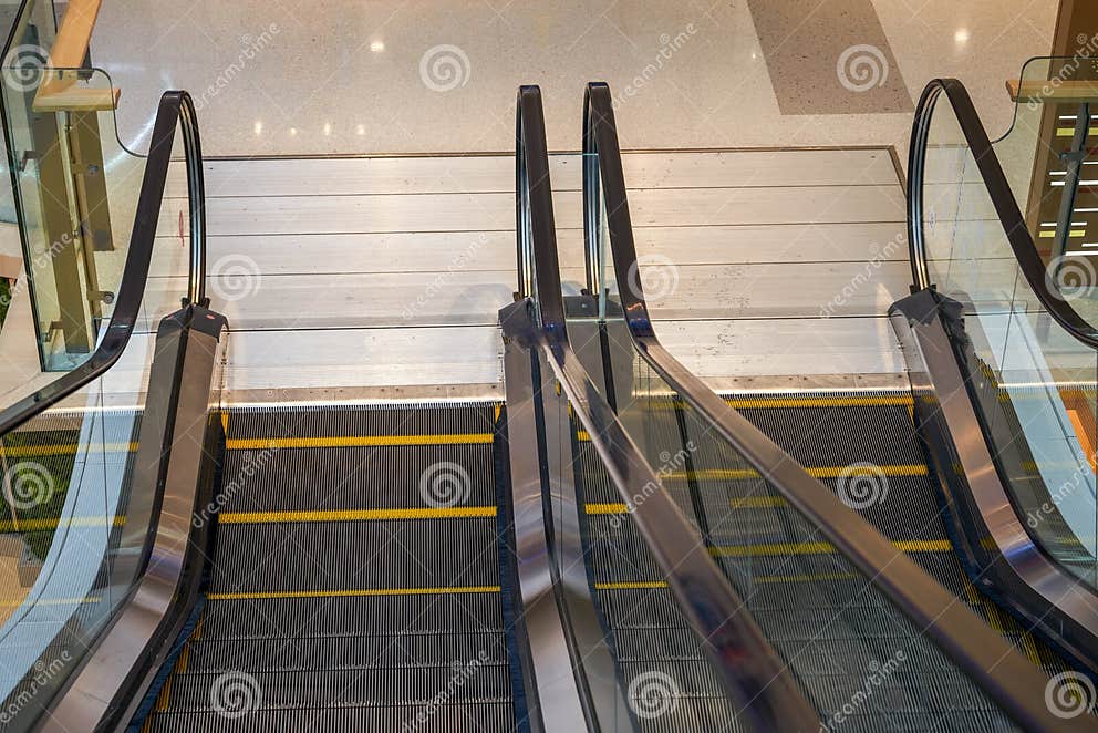 Close-up of Elevator Escalator in City Mall Stock Image - Image of elevator, entering: 289521207