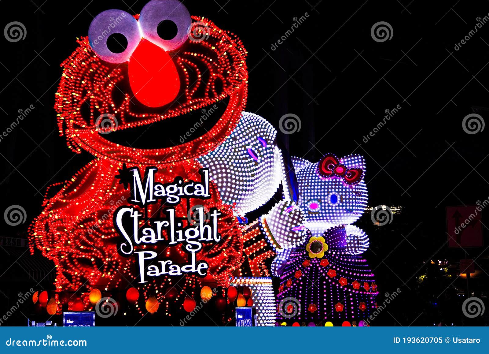 Close Up of Elmo LED Light Parade Float in Magical Starlight Parade ...