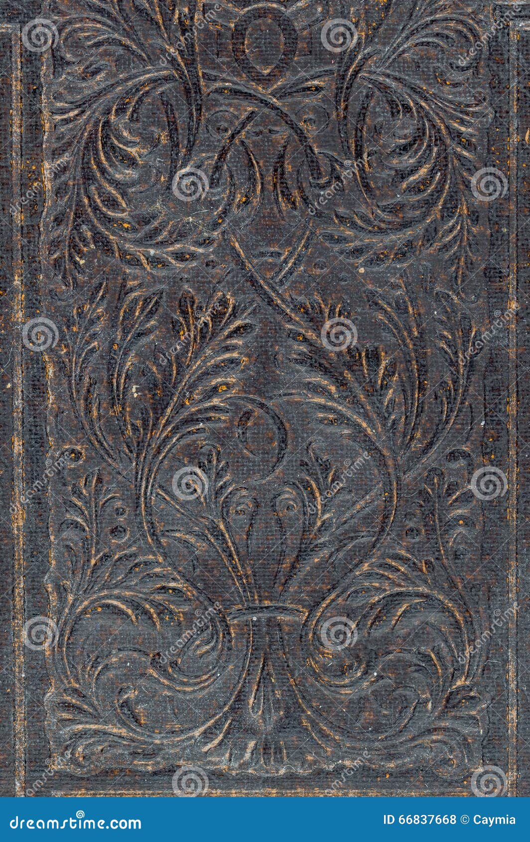 Close-up of Embossed, Distressed, Vintage Book Cover. Stock Photo ...