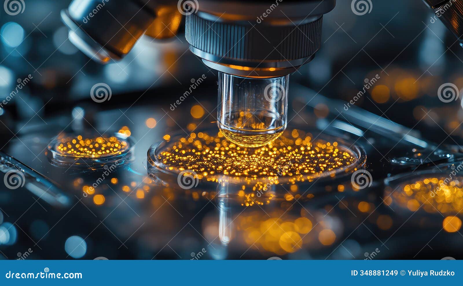Close-Up of Embryo Cells Under Microscope Stock Illustration ...