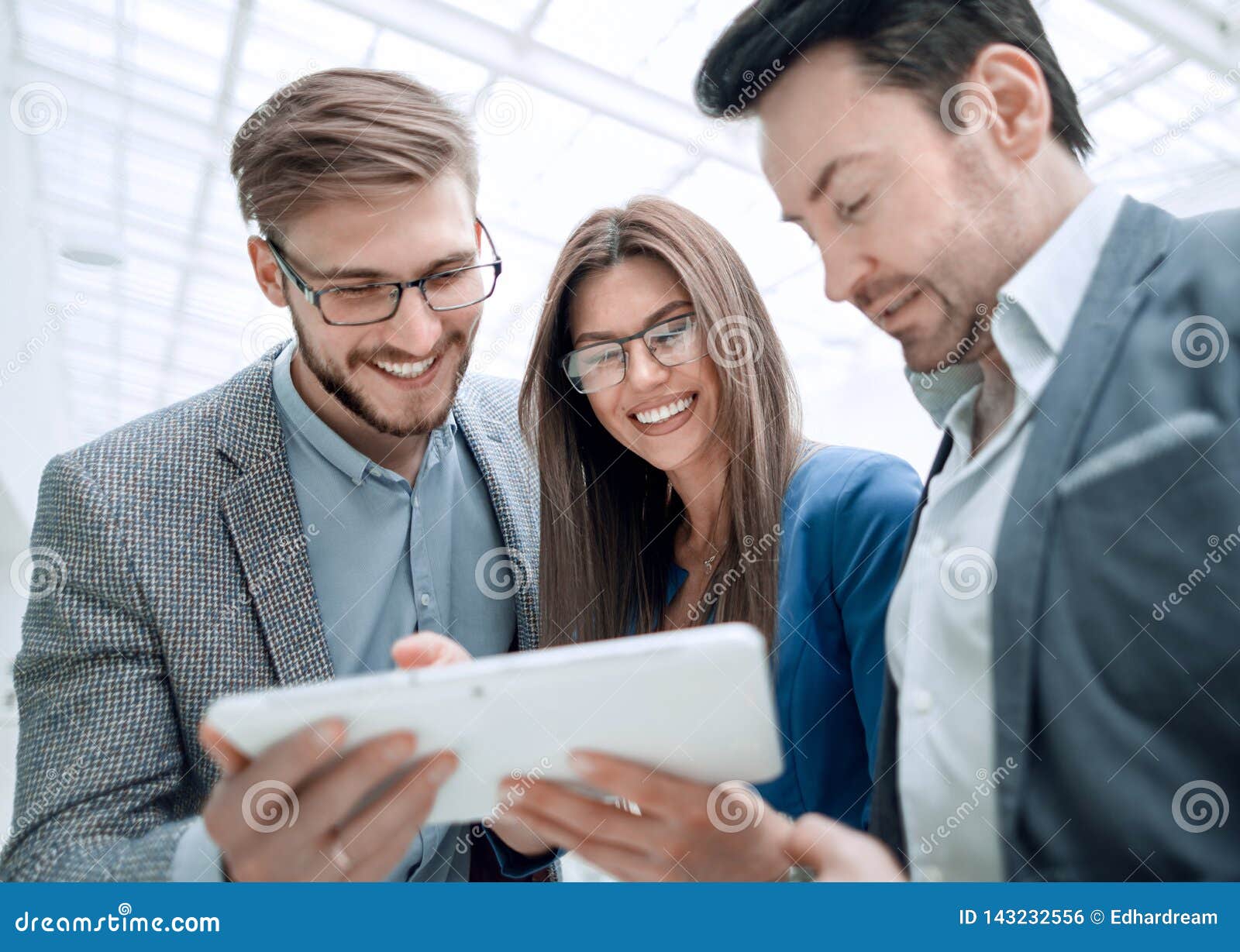 Close Up.employees Using a Digital Tablet Stock Photo - Image of office ...