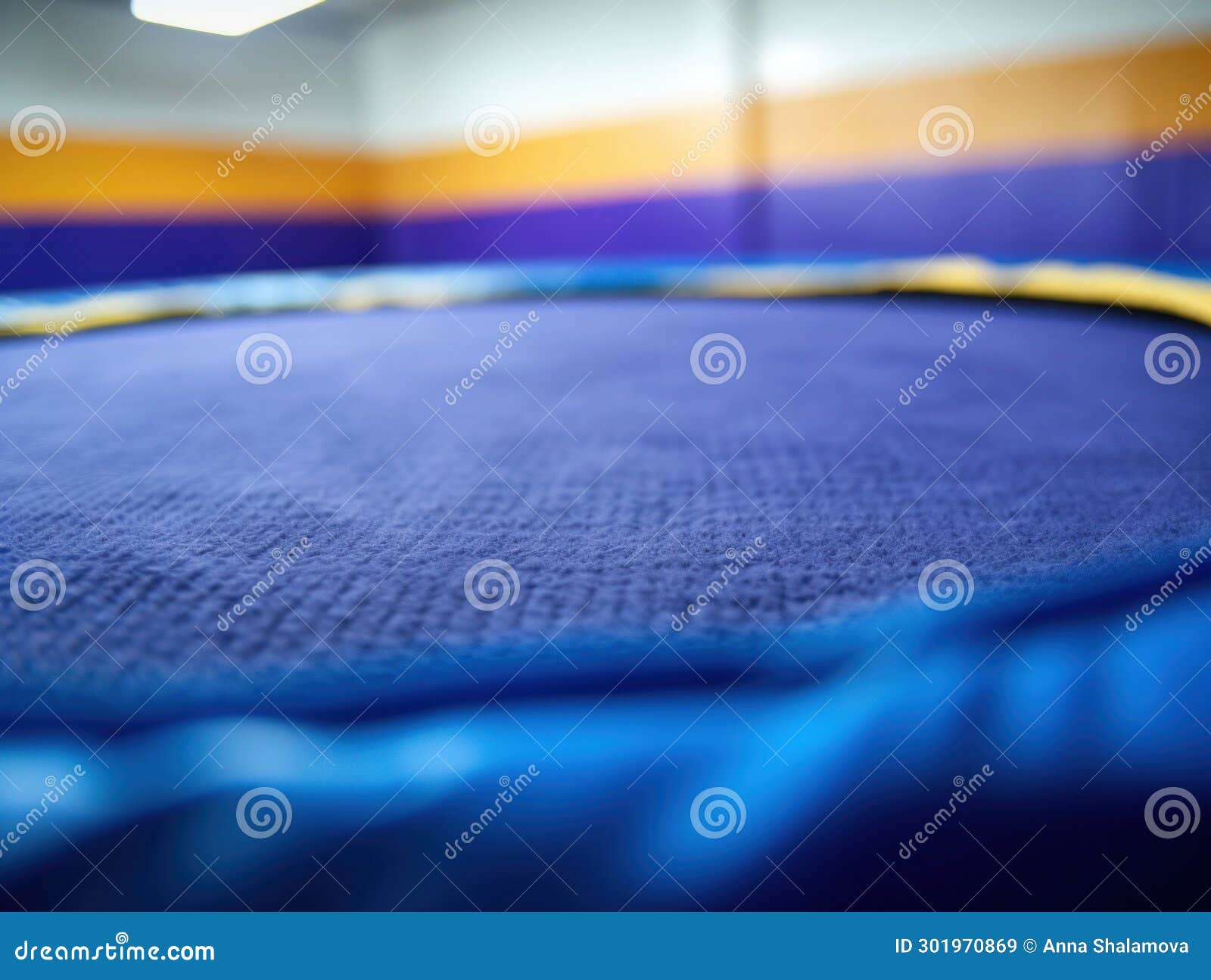 Close-up of an Empty Blue Trampoline Stock Illustration - Illustration ...