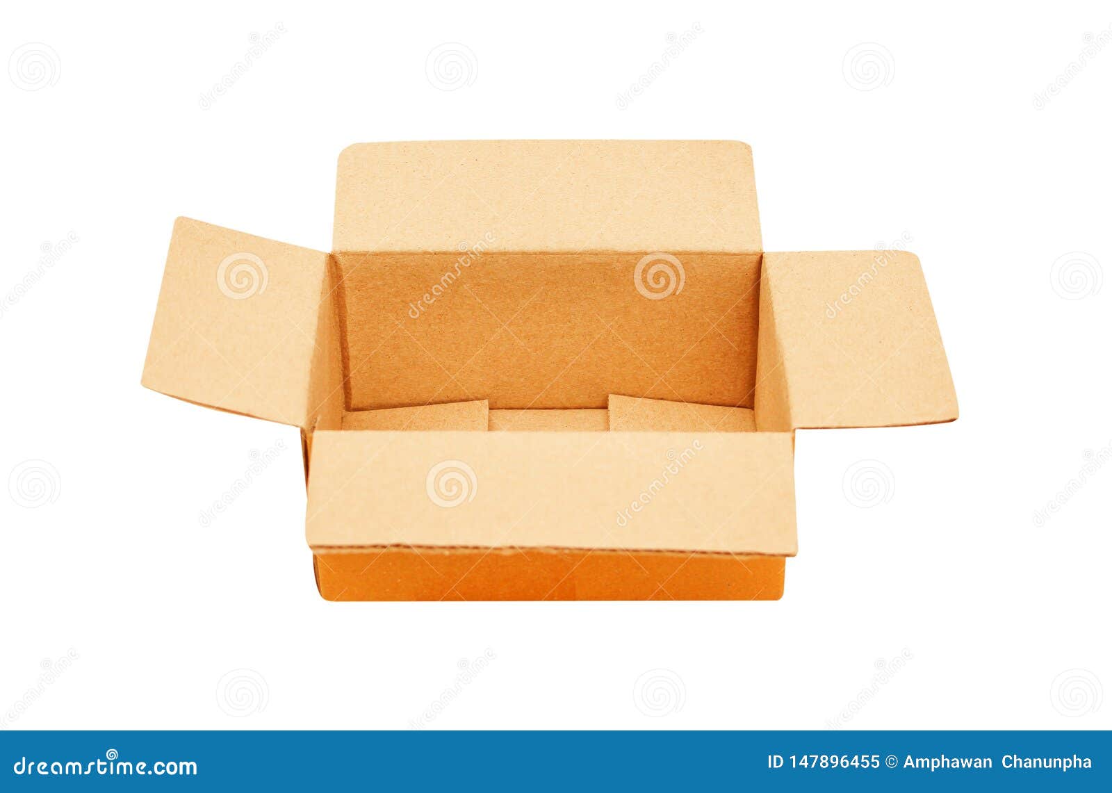 Empty Brown Cardboard Box Isolated on White Background with Clipping ...